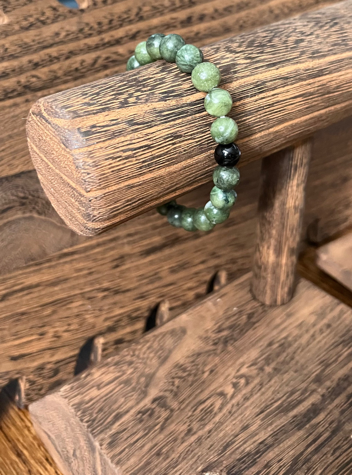 Green Peridot and Black Onyx Stone Bracelet Aria sClosetInc